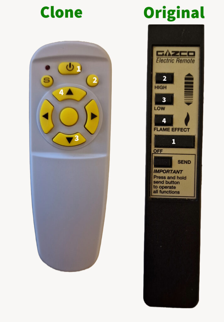 Gazco Electric Remote (Silver Label) Replacement Clone Remote Control ...