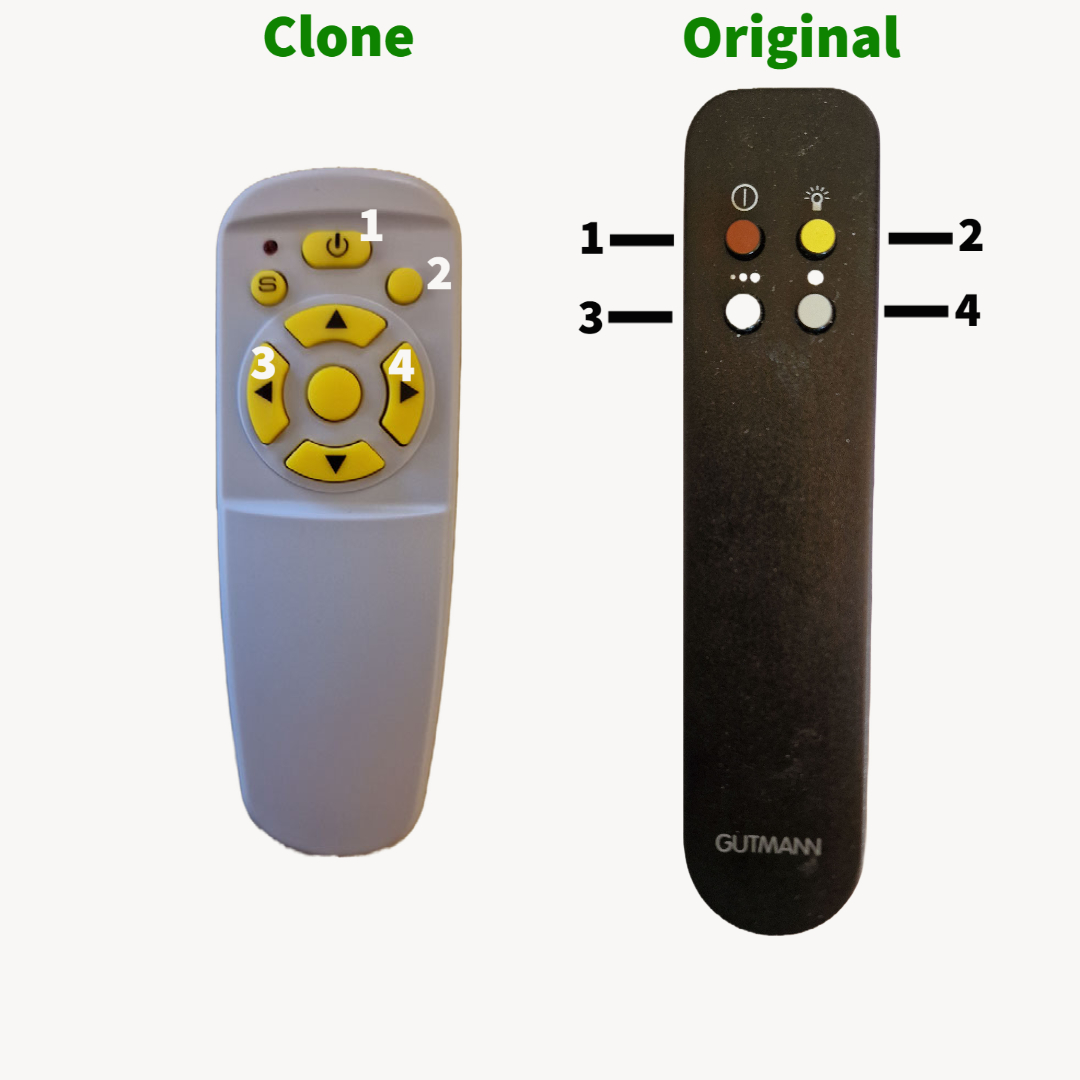 Gutmann 4 Button Extractor Fan Replacement Clone Remote Control ...