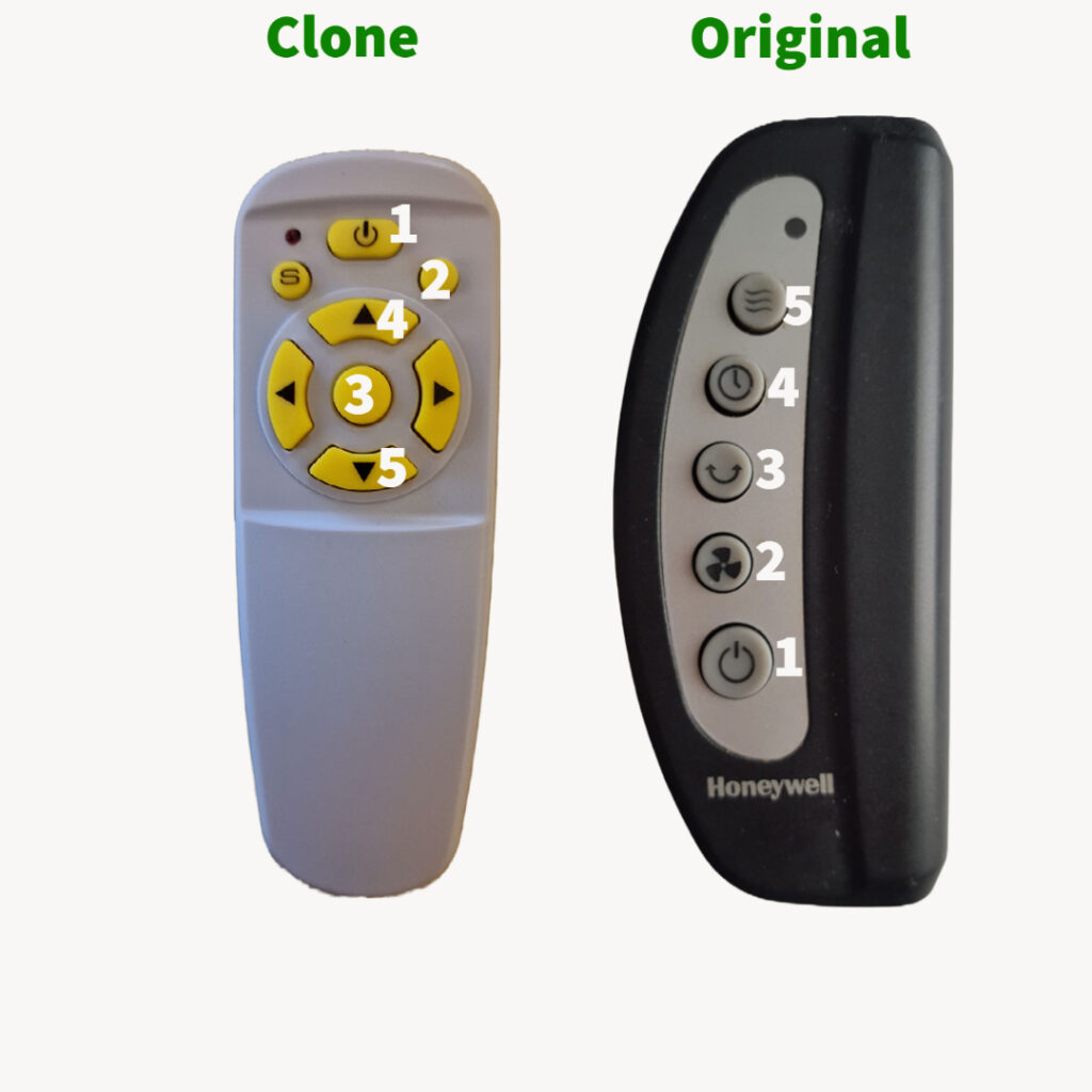 Honeywell HO 5500RE Fan Replacement Clone Remote Control | Remote Shop