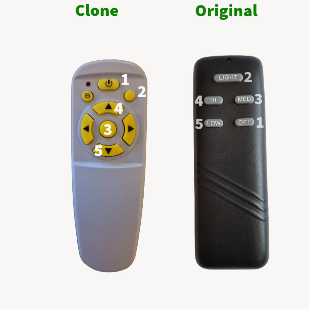 Black Ceiling Light / Fan Replacement Clone Remote Control | Remote Shop