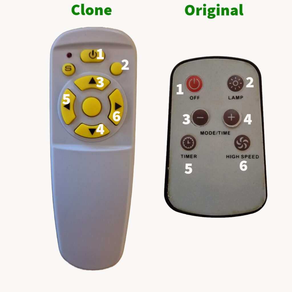 Extractor Fan (6 Button) Clone Remote Control | Remote Shop